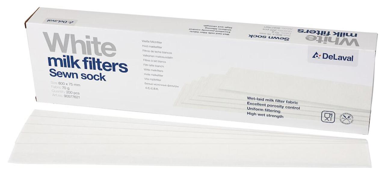 White milk filter, sewn seam, 70g - DeLaval
