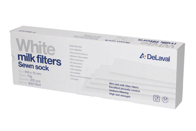 White milk filter, sewn edges, 70g