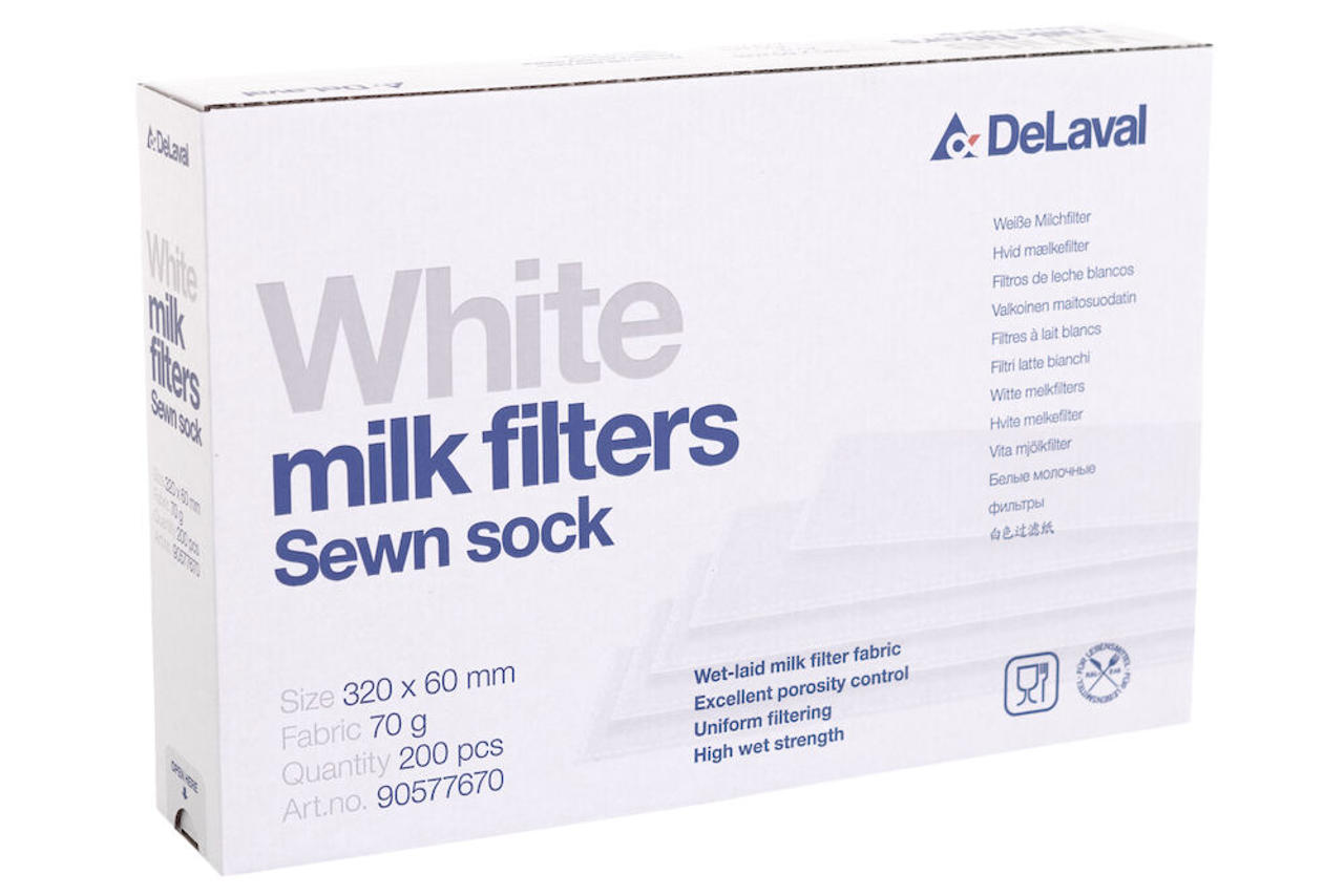 White milk filter, sewn edges, 70g